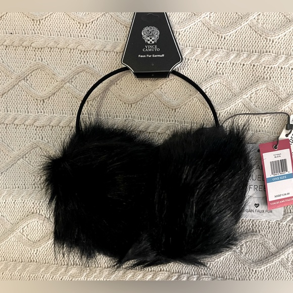 Vince Camuto | Accessories | New Vince Camuto Faux Fur Black Ear Muffs ...